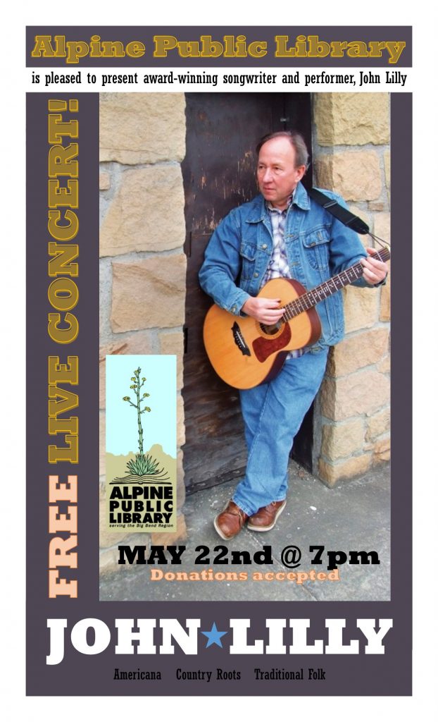 John Lilly @ APL May 22 : Alpine Public Library