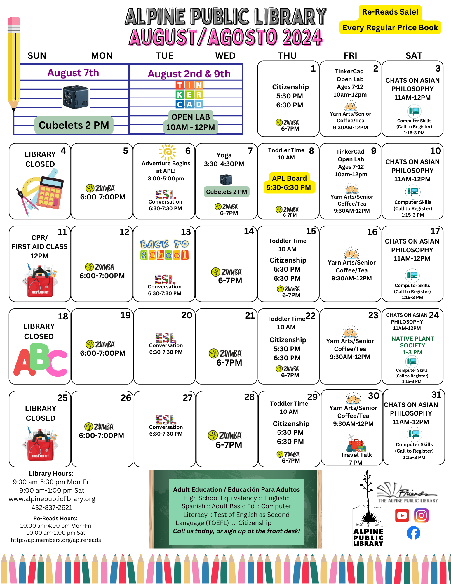 Calendar : Alpine Public Library